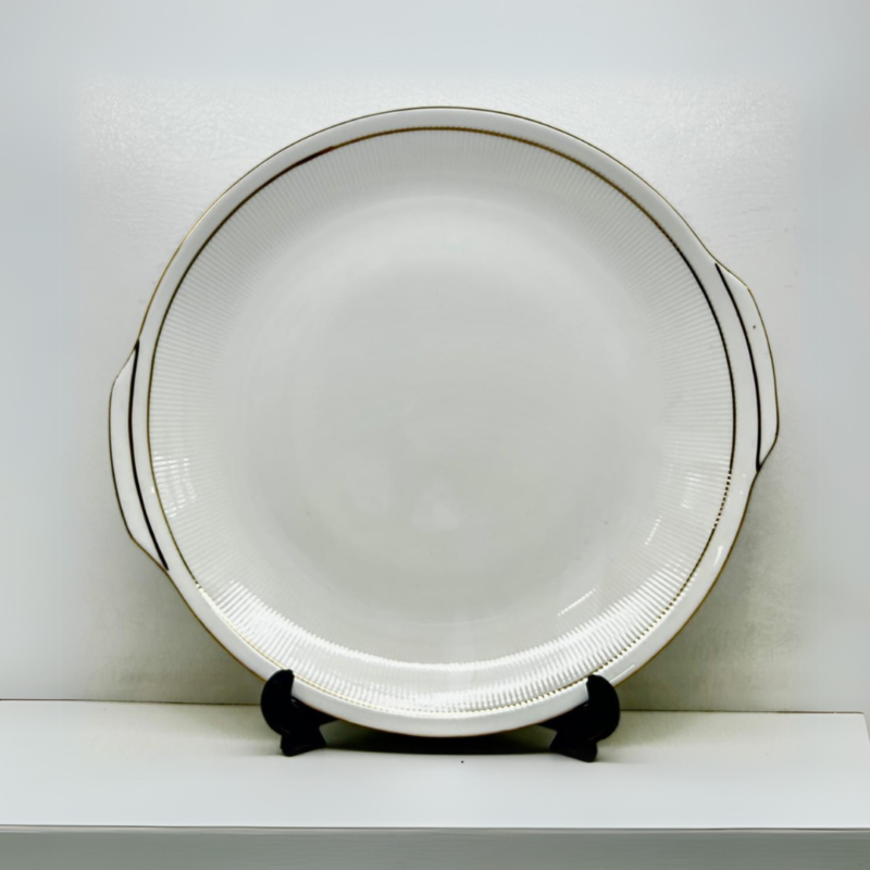Ceramic 12″ Rice Plate with Gold Line in Mona Pattern, Single Piece ...